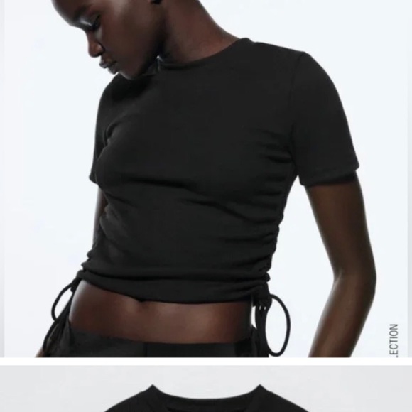 Zara | Tops | Zara Ruched Side Top | Poshmark
